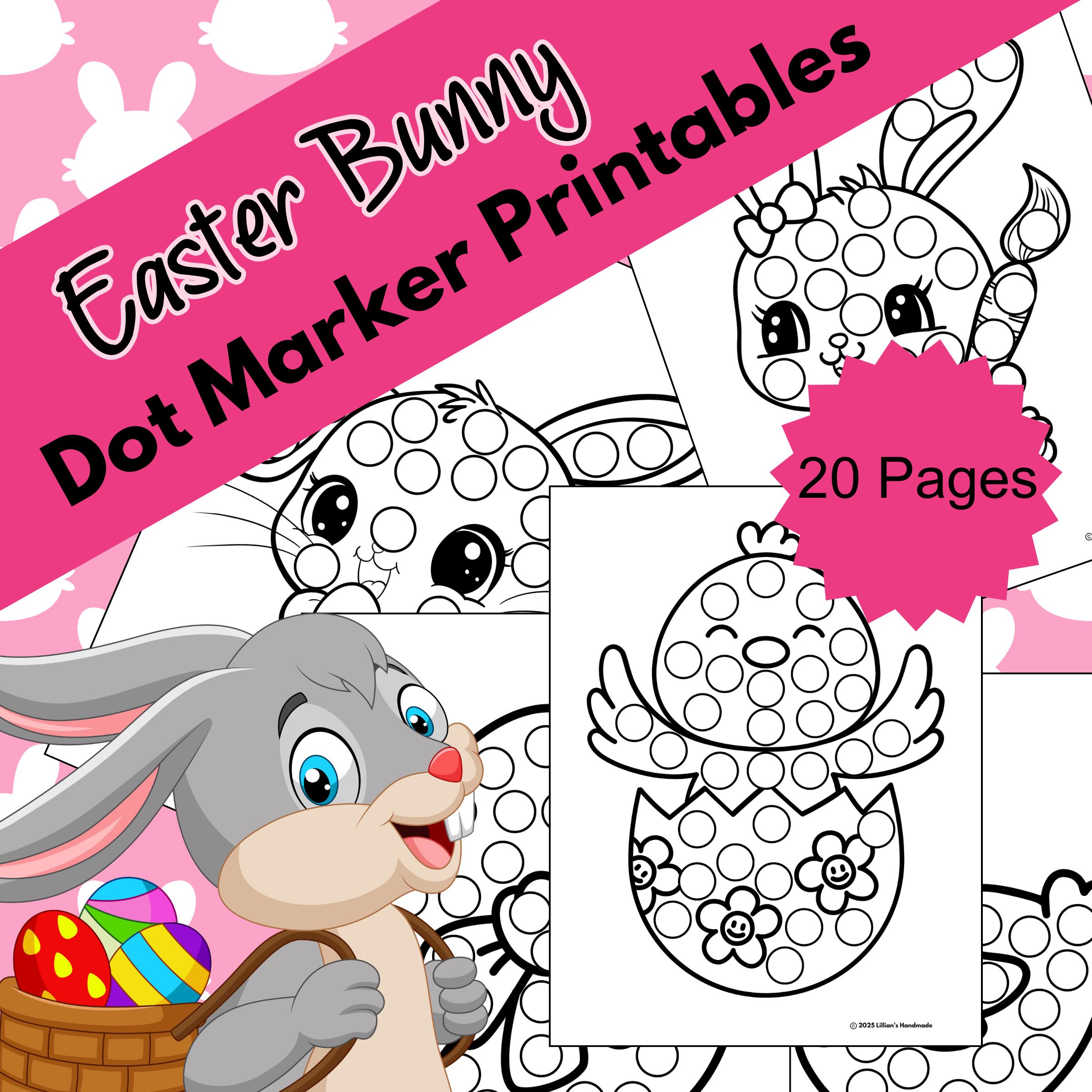 Easter Bunny Dot Marker Pages Toddler Fine Motor Activity Montessori ...
