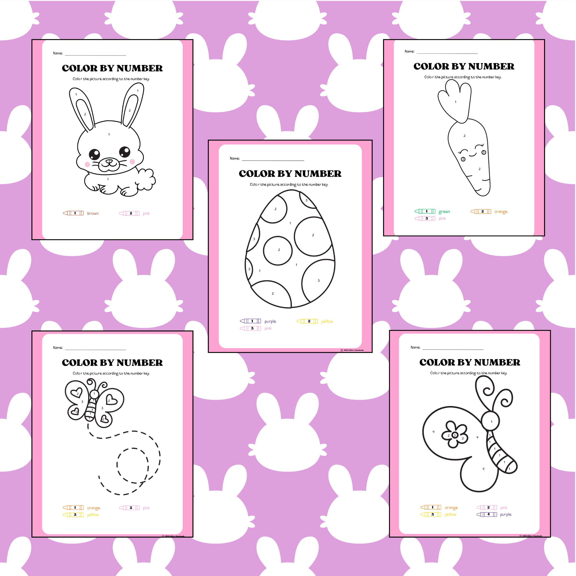 Easter Color-by-number Activity for Kids Holiday Learning Spring Color ...