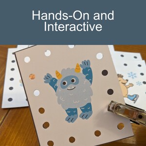 Winter Hole Punch Cards for Kids | Snowmen, Yetis & More | 40 Pre-k to ...