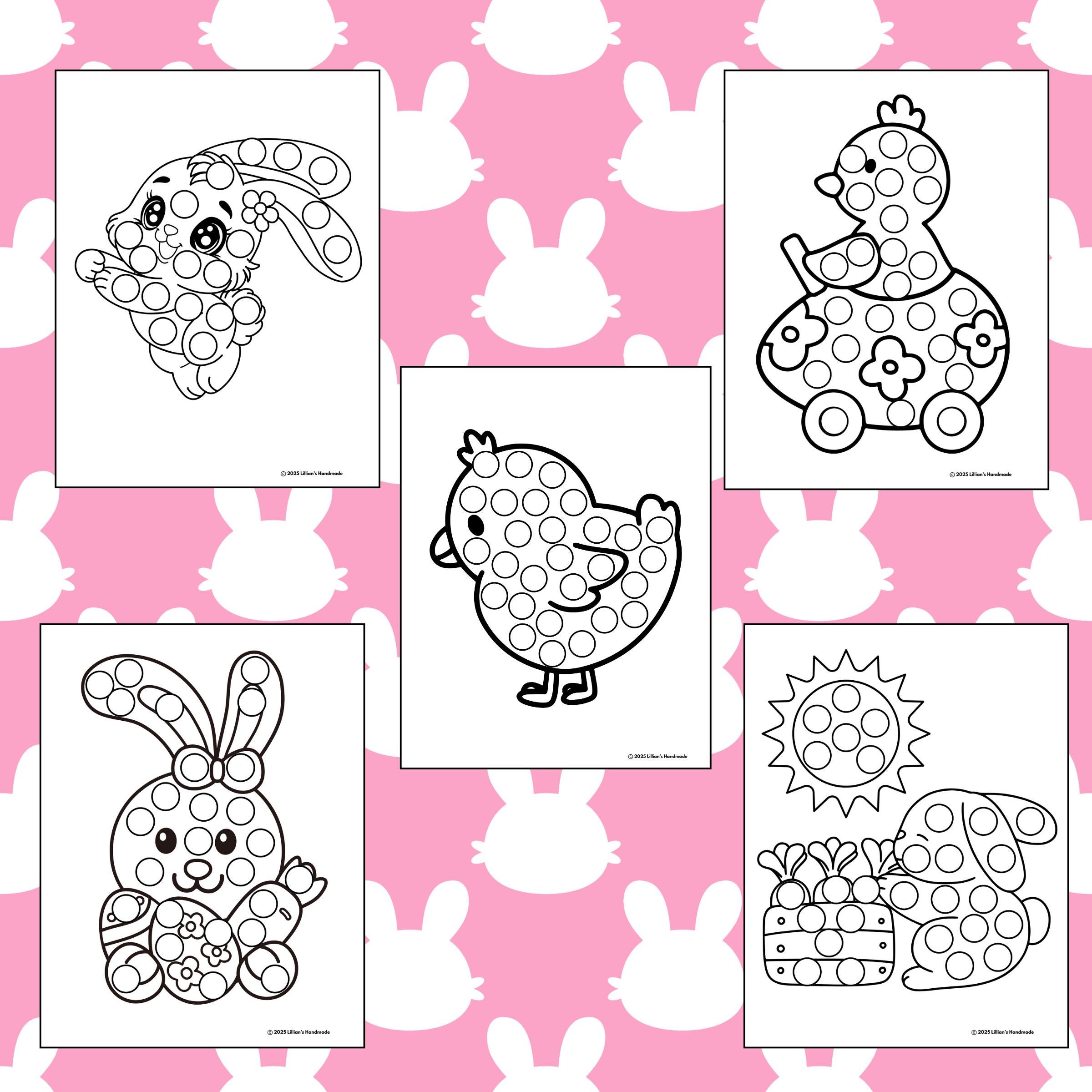 Easter Bunny Dot Marker Pages Toddler Fine Motor Activity Montessori ...