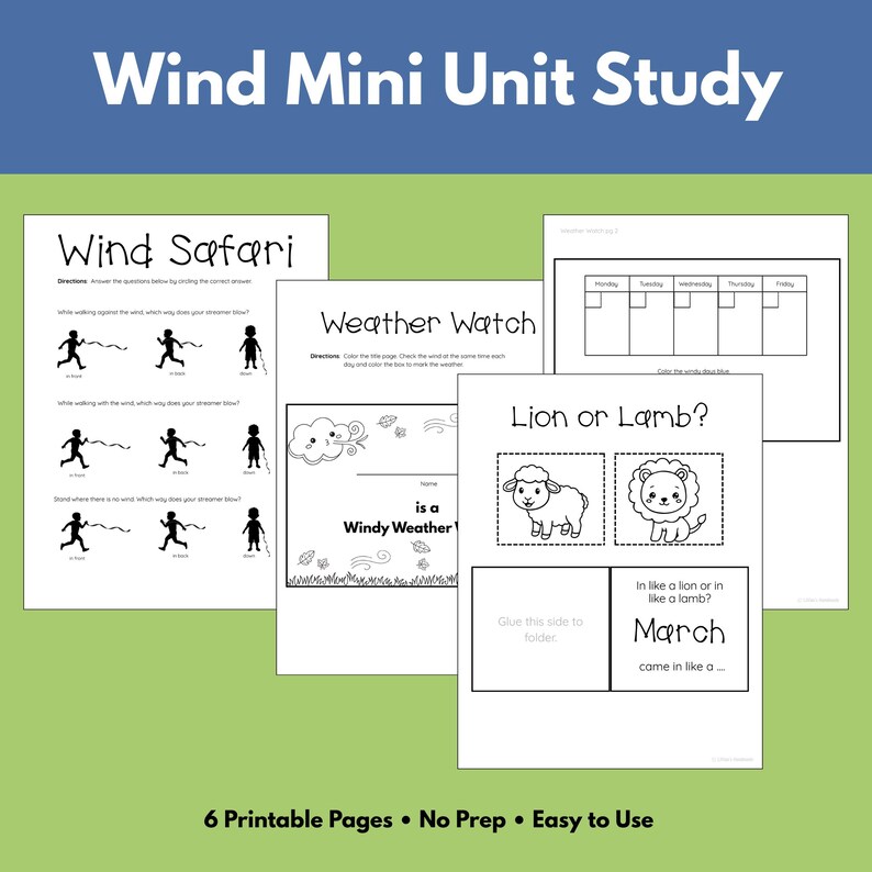 Wind Mini Unit Study | Weather Activities for Preschool & Kindergarten ...
