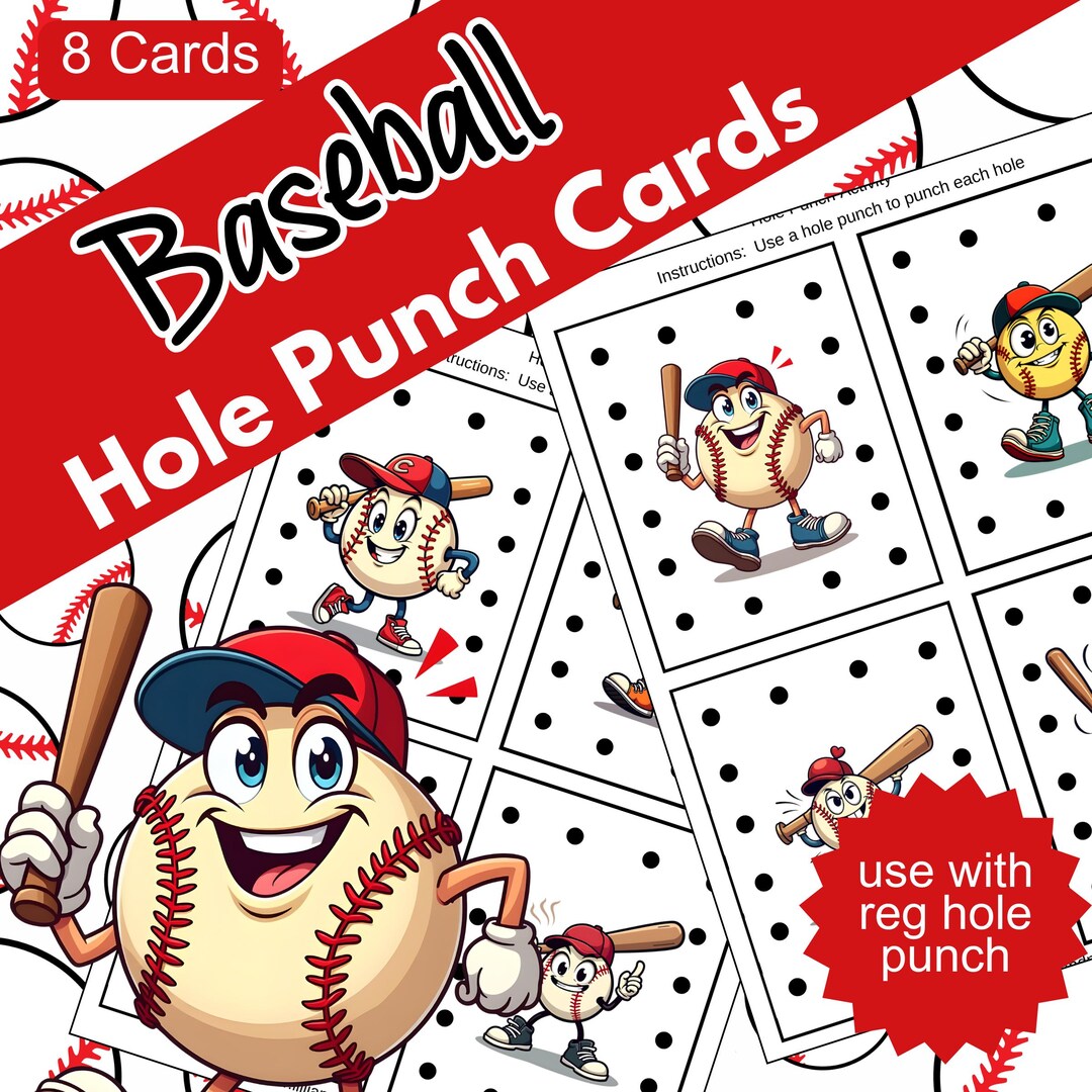 Baseball Hole Punch Activities Preschool, Fine Motor Skills Activity ...