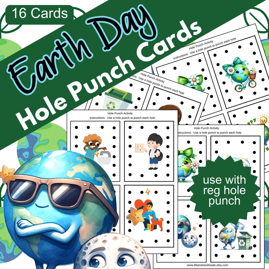 Earth Day Hole Punch Activities Preschool, Fine Motor Skills Activity ...