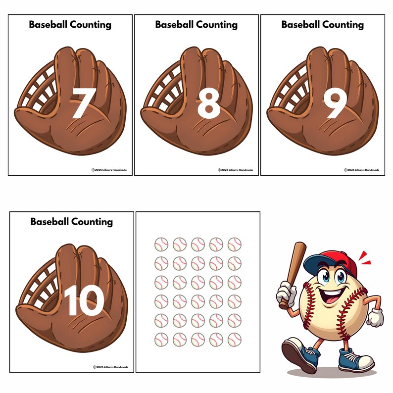 Baseball Counting Activity, Numbers 1-10 Count, Count Activities for ...