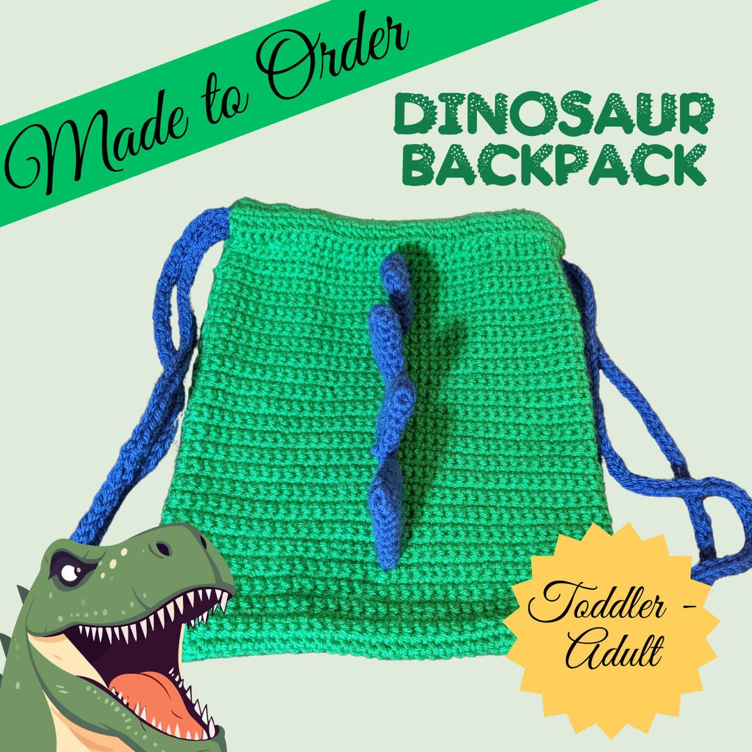 Crochet Dinosaur Backpack MADE TO ORDER Kids Backpack Crochet ...