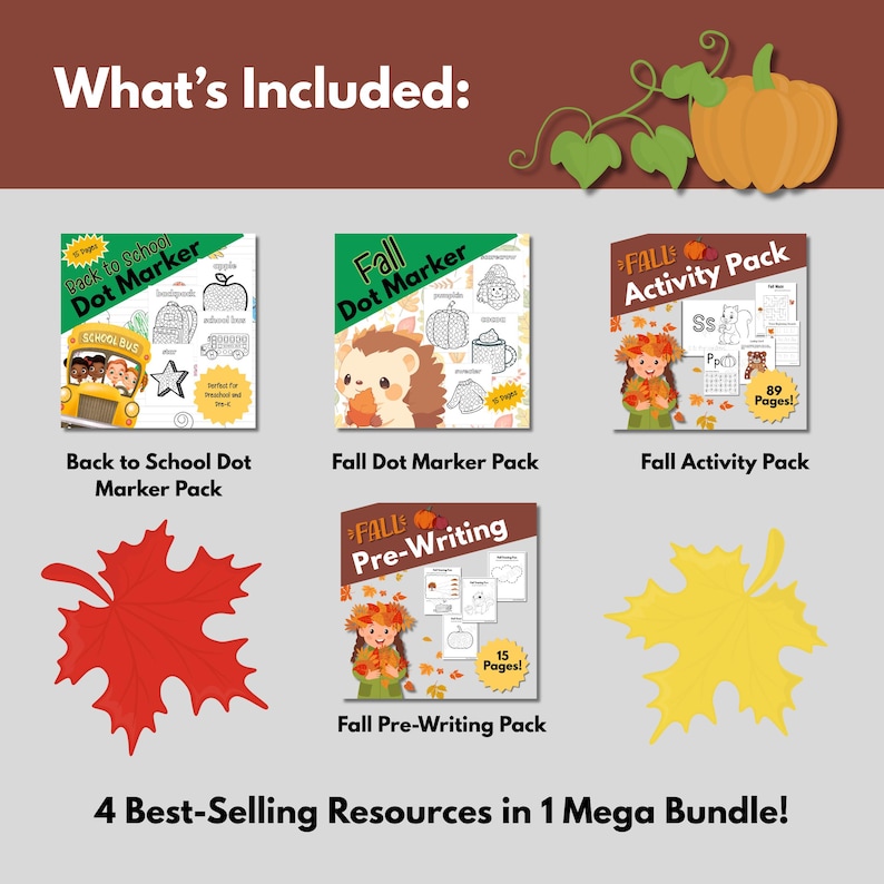 Fall Learning Mega Pack | 125 Pages of Preschool & Kindergarten ...