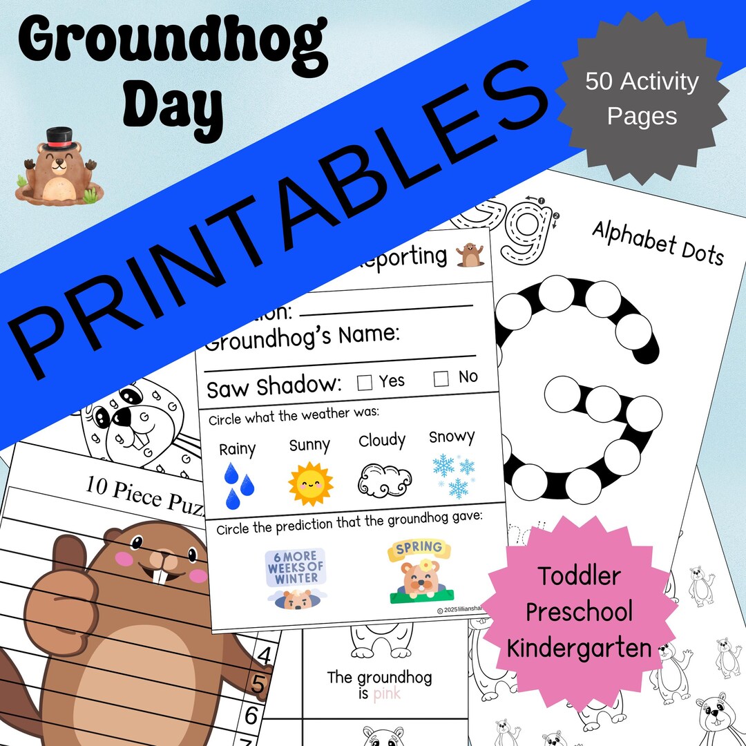 Groundhog Day Preschool Activity Bundle Printable Kindergarten ...