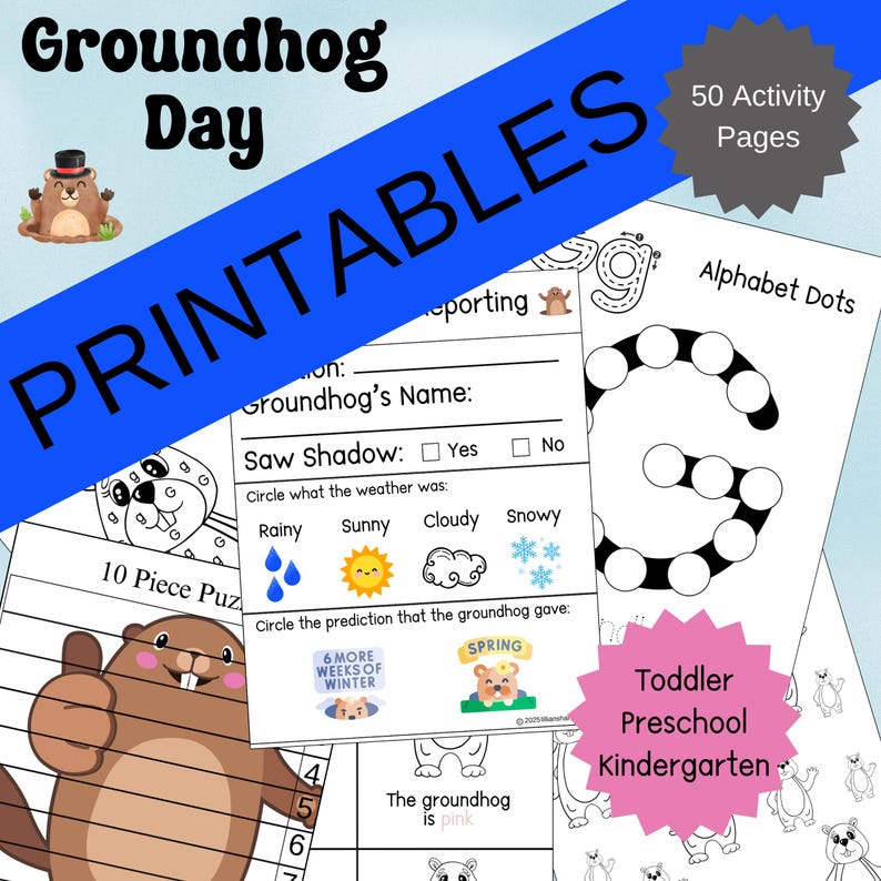 Groundhog Day Preschool Activity Bundle Printable Kindergarten ...