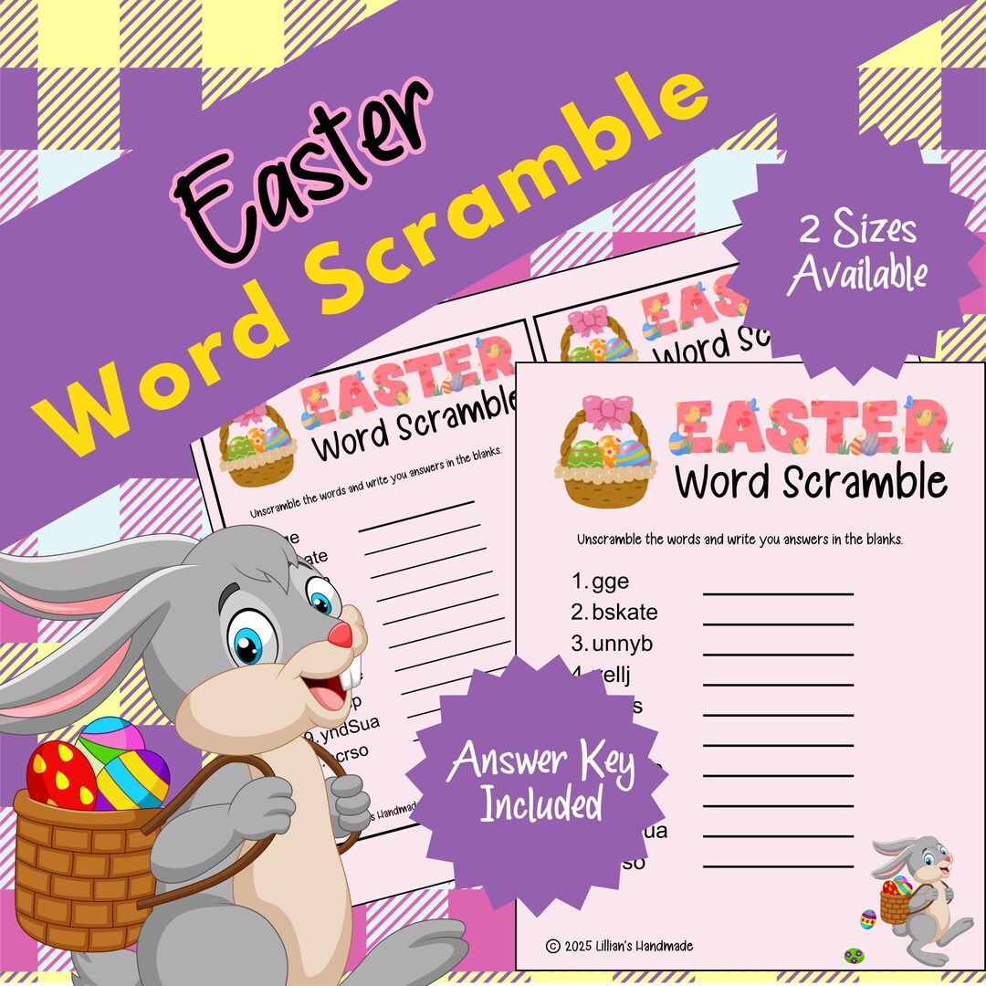 Easter Word Scramble Game, Printable Easter Games, Easter Word Games ...