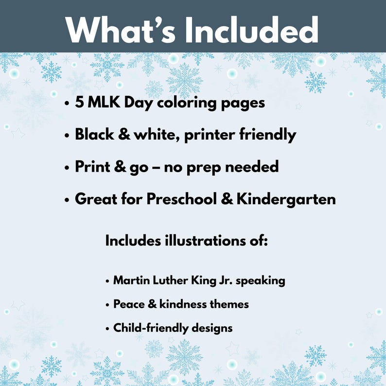 MLK Day Coloring Pages for Preschool and Kindergarten | Martin Luther ...