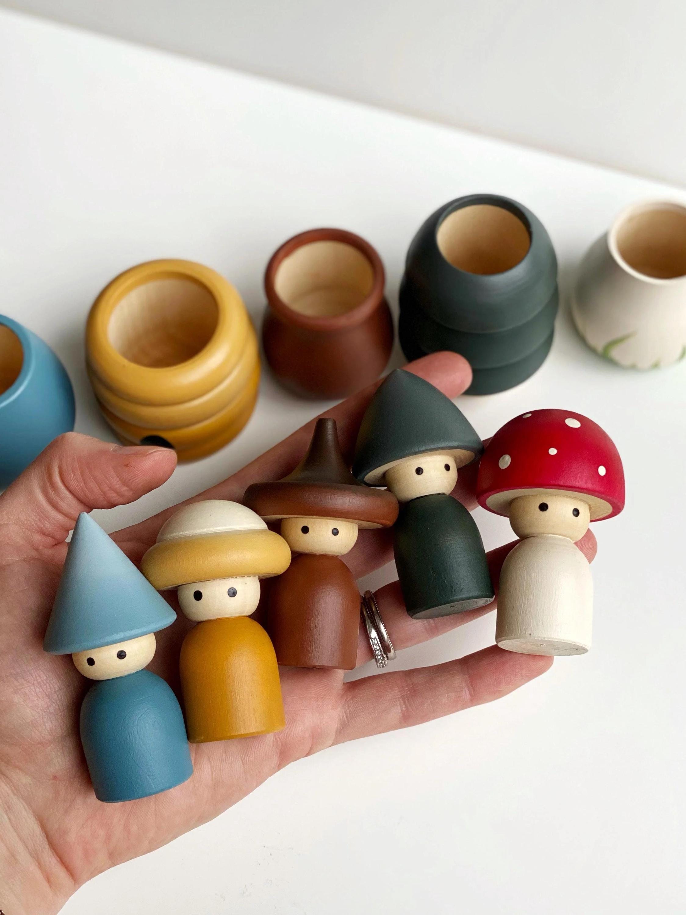 Hats off Nature Friend Peg Dolls in Cups - Etsy