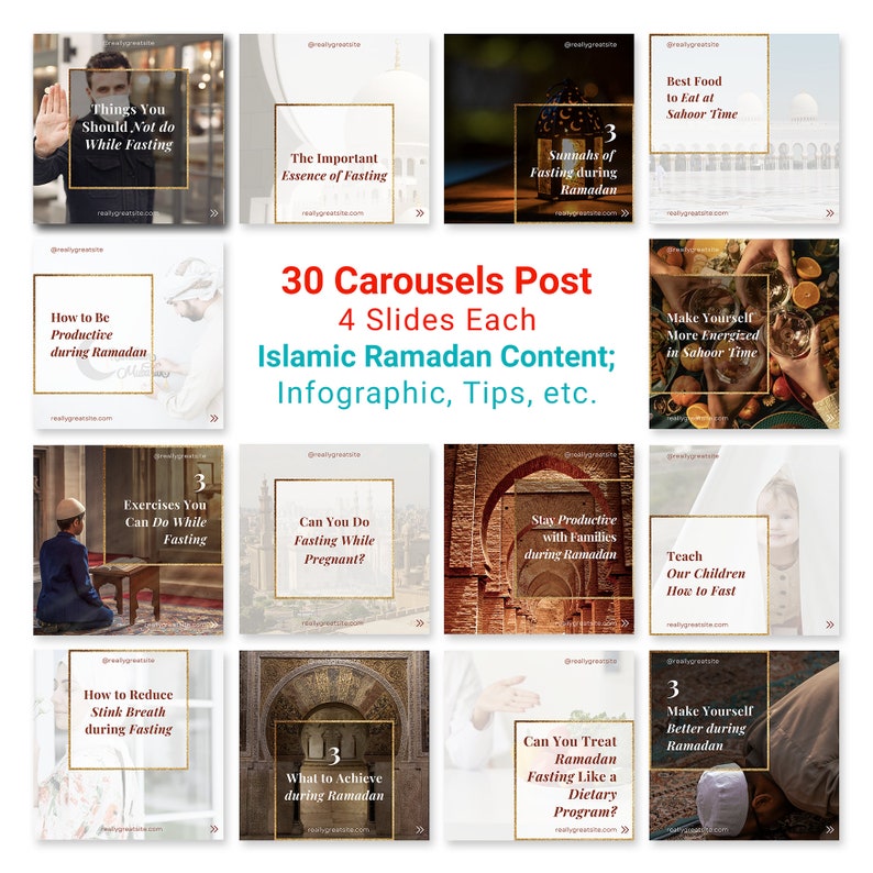 30 Ready-made Islamic Ramadan Content - Carousel Instagram Post - Etsy