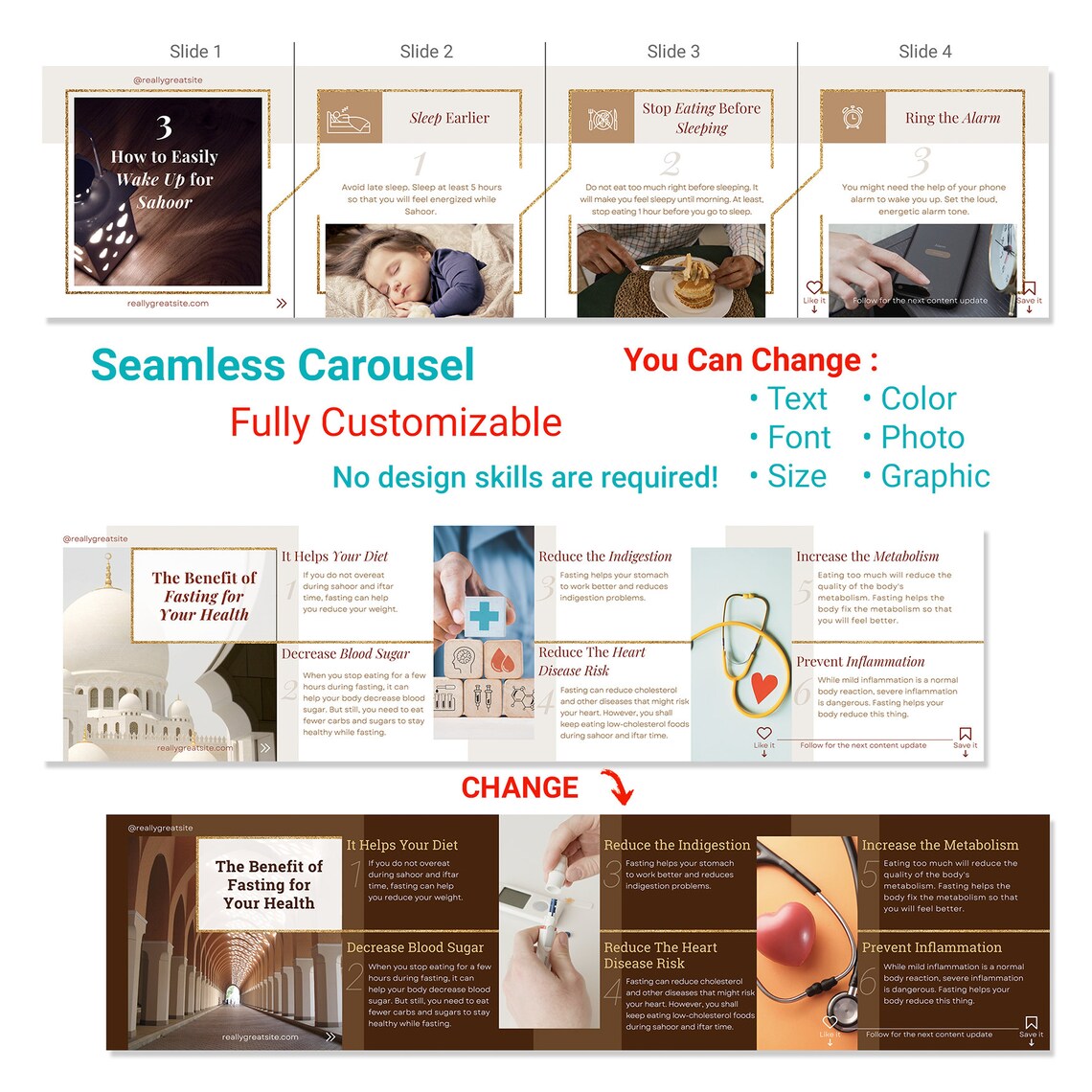 30 Ready-made Islamic Ramadan Content - Carousel Instagram Post - Etsy