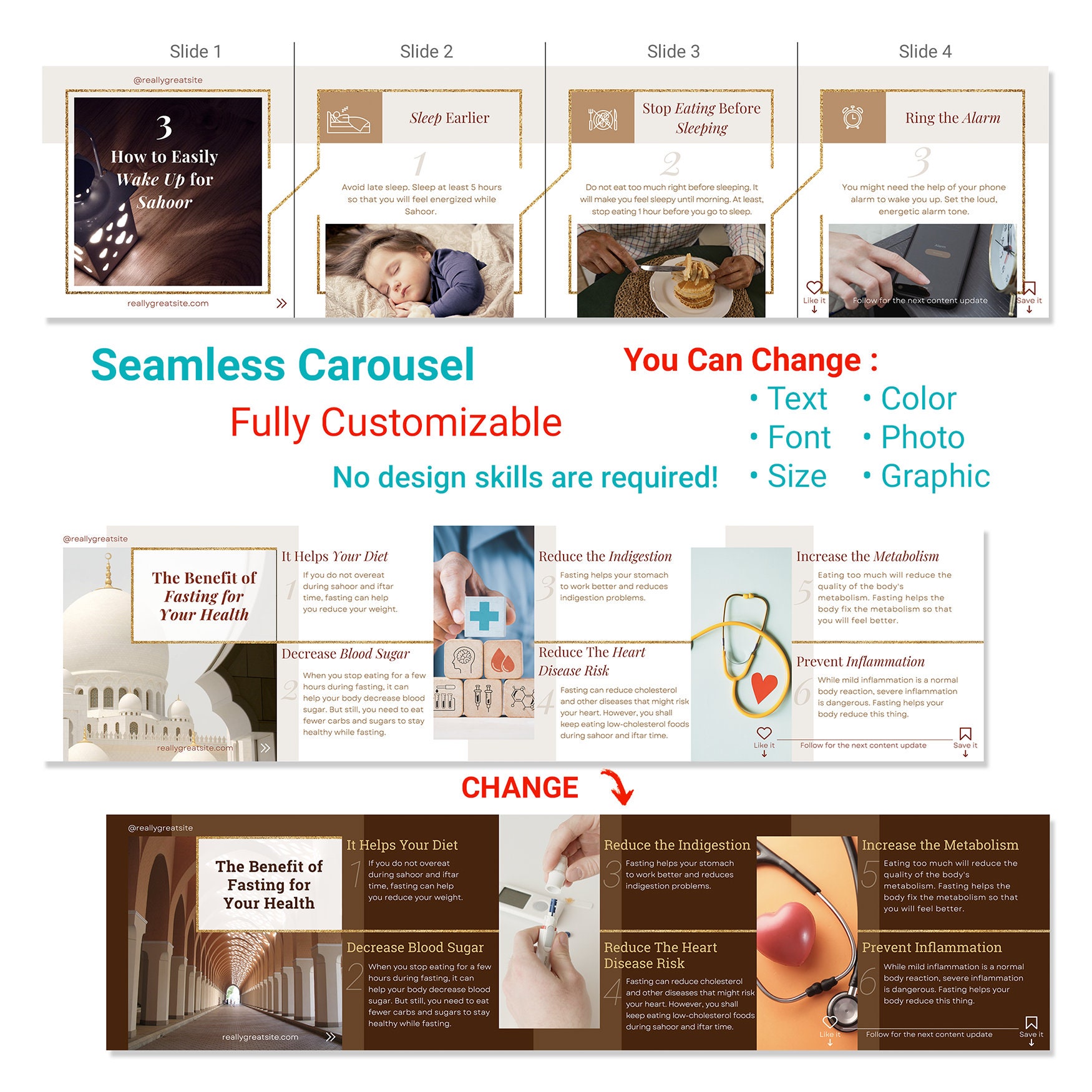 30 Ready-made Islamic Ramadan Content - Carousel Instagram Post - Etsy