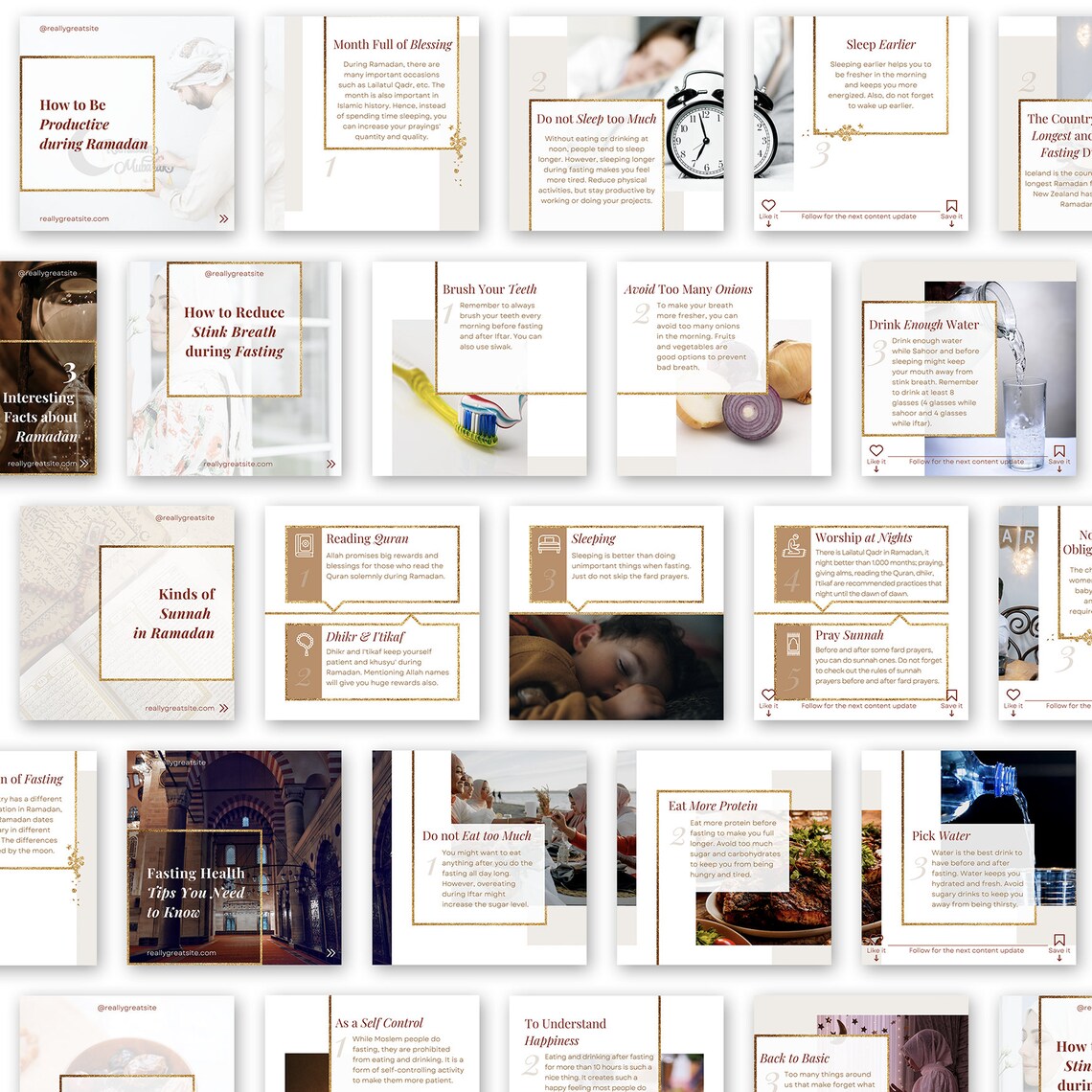 30 Ready-made Islamic Ramadan Content Carousel Instagram Post - Etsy