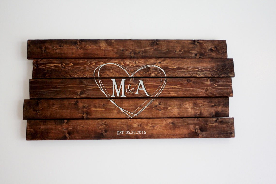 Rustic Real Wood Wedding Guest Book Sign Custom Unique | Etsy