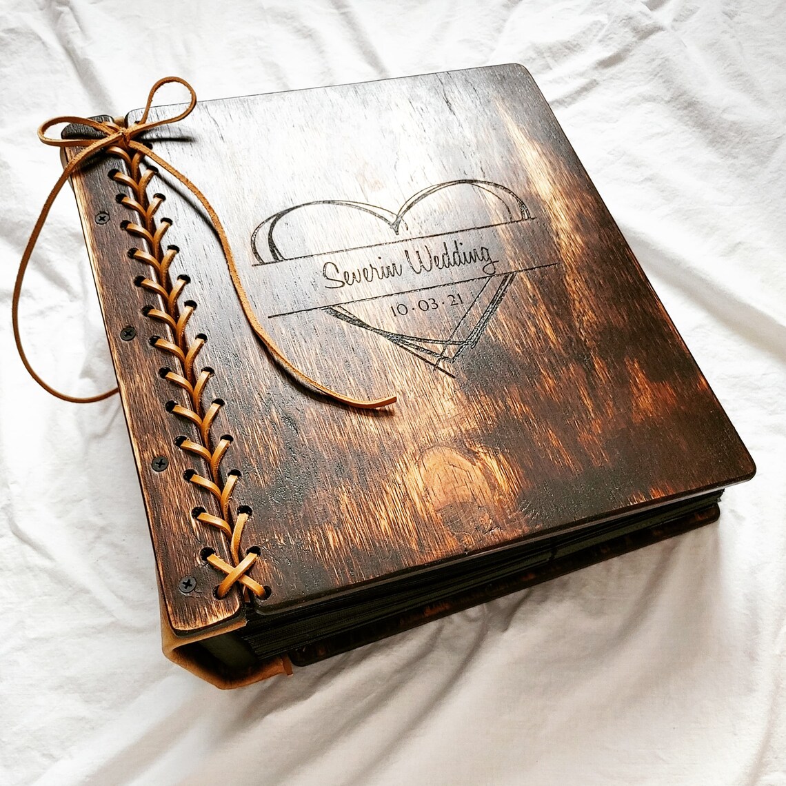 Unique Wedding Picture Album Unique Personalized Wood Wedding - Etsy España