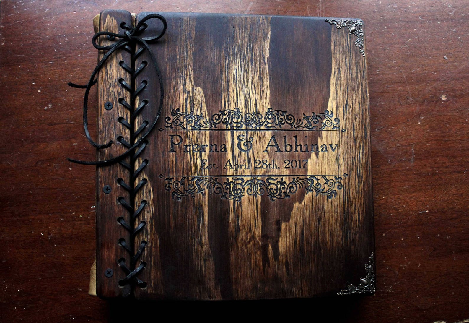 Unique Wedding Picture Album Unique Personalized Wood Wedding | Etsy