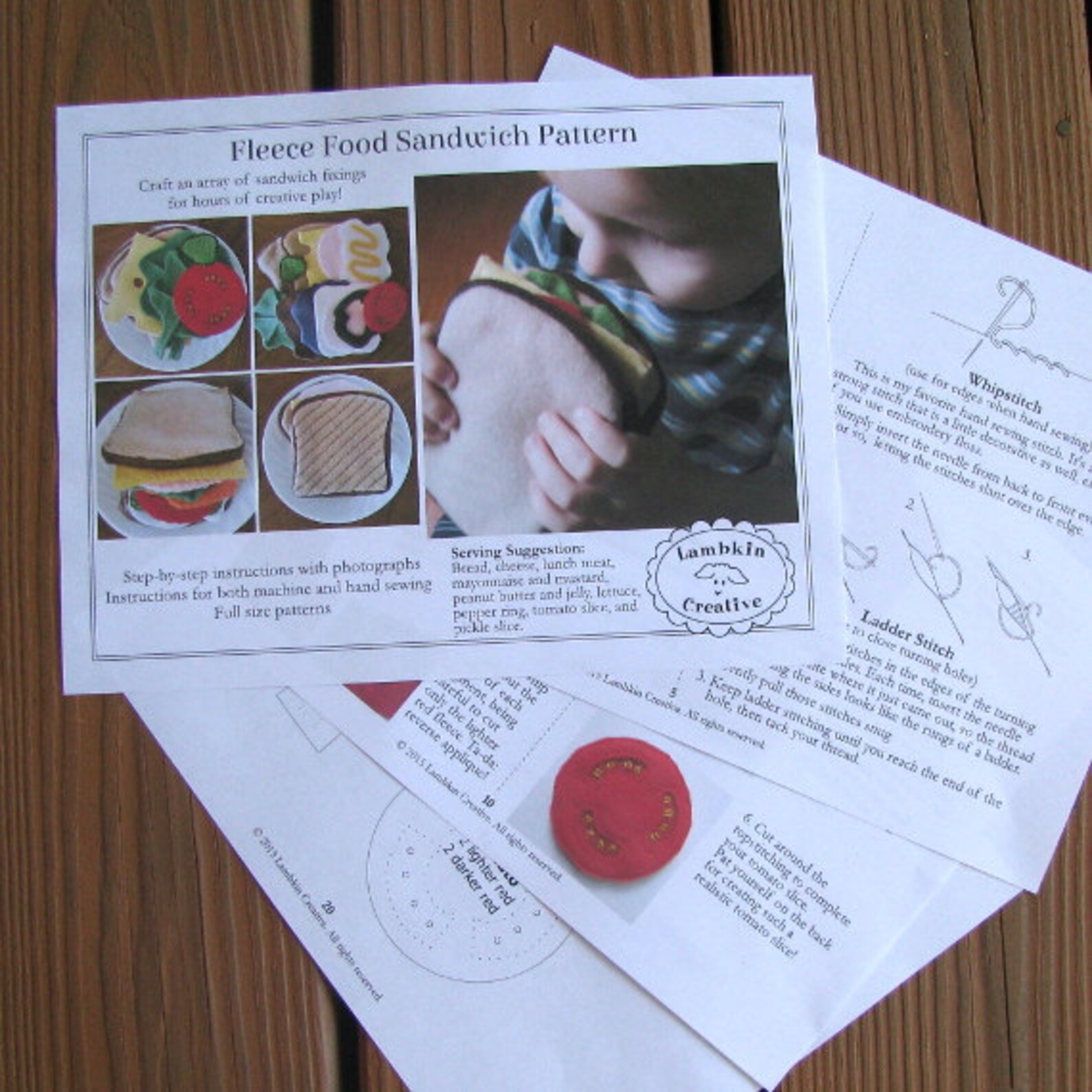 Sandwich Pattern PDF Sewing Pattern Fleece Food Sandwich - Etsy Canada