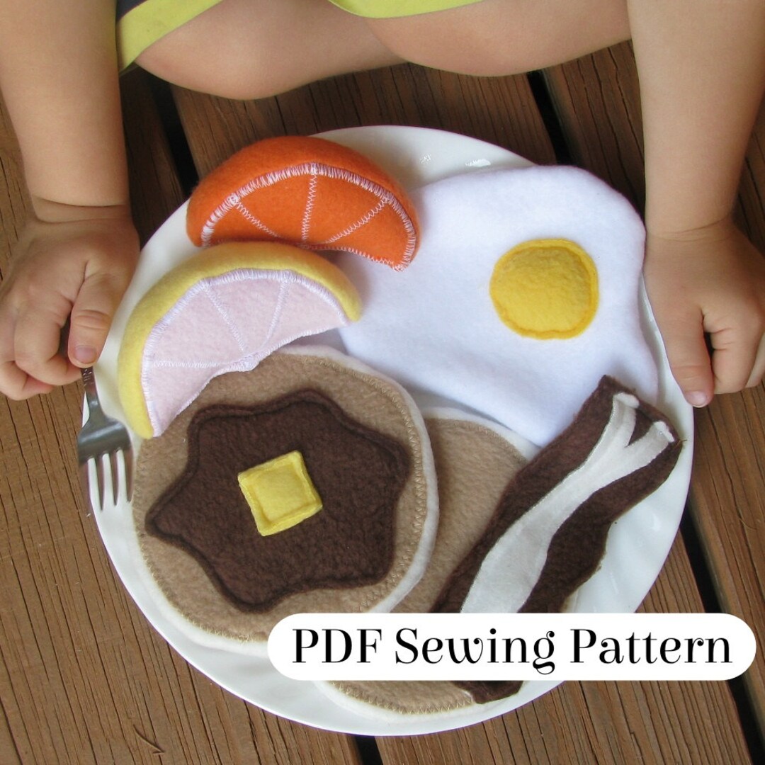 Breakfast Pattern - PDF Sewing Pattern - Fleece Food Breakfast - Felt ...