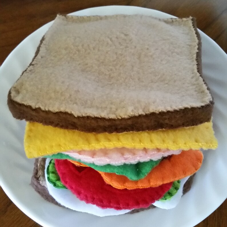 Sandwich Pattern - PDF Sewing Pattern - Fleece Food Sandwich - Felt ...