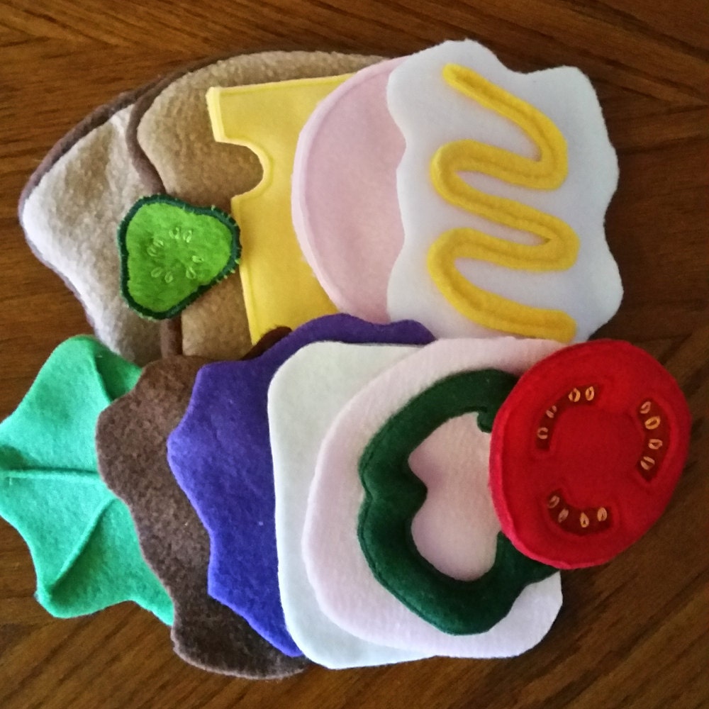 Sandwich Pattern - PDF Sewing Pattern - Fleece Food Sandwich - Felt ...