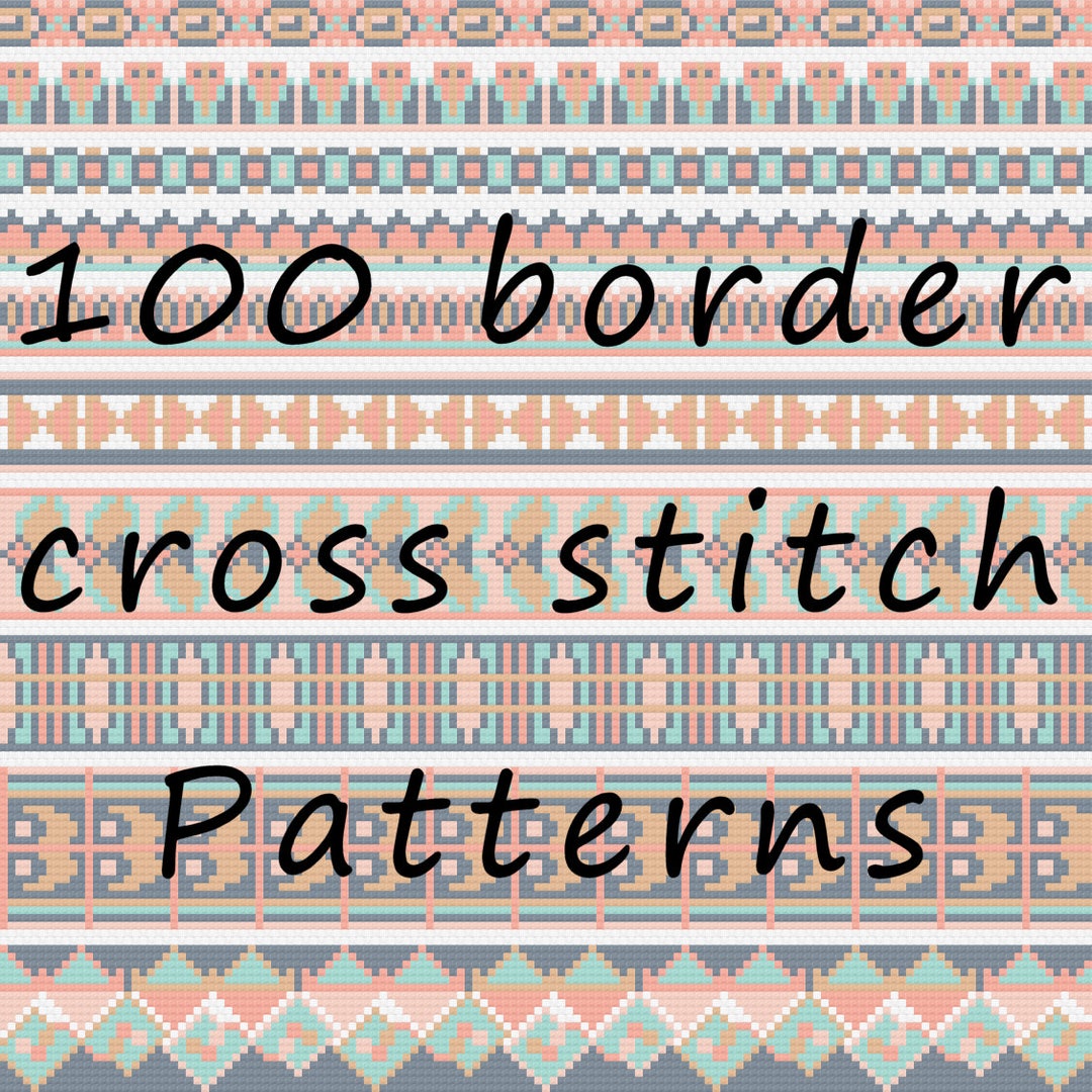 100 Borders Cross Stitch Pattern PDF Download Folk Edge Collection Easy ...