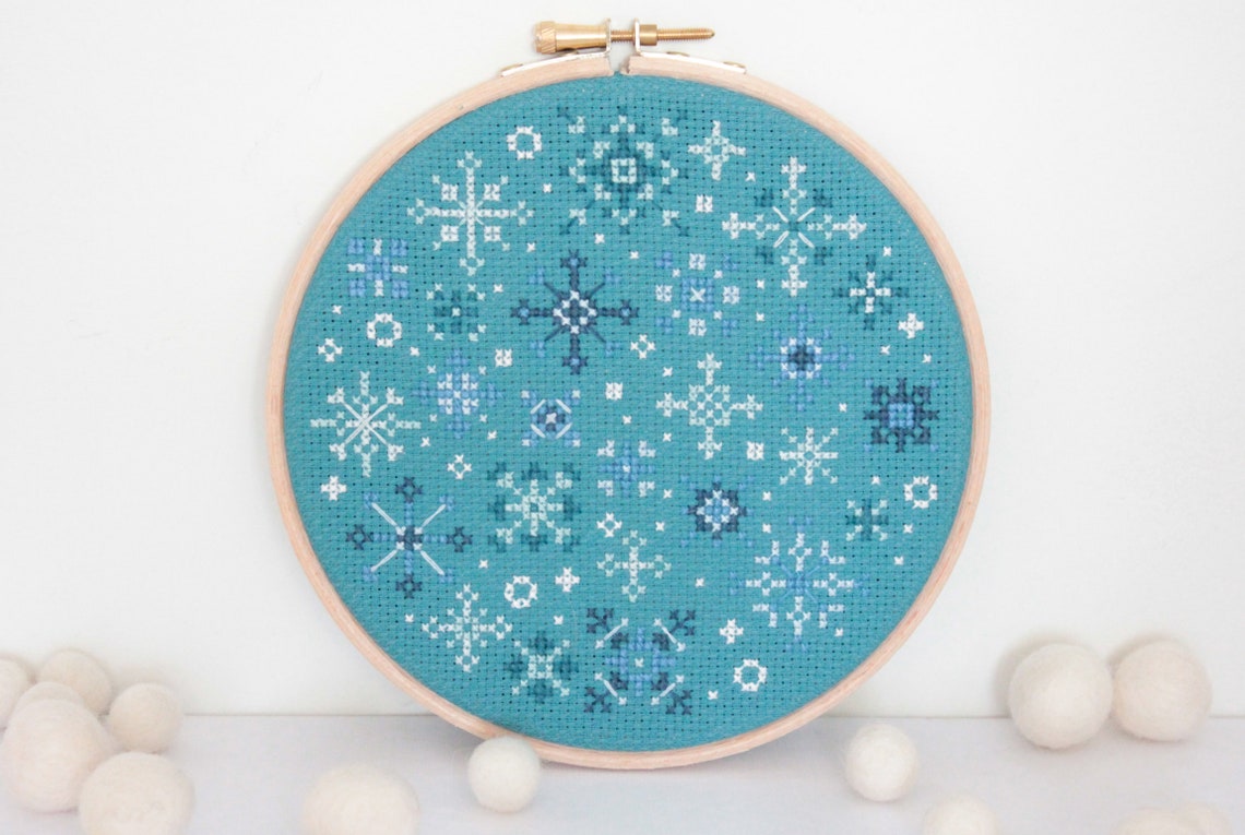 Winter 2019 Cross Stitch Pattern, PDF Nordic Snowflake Stitch Along - Etsy