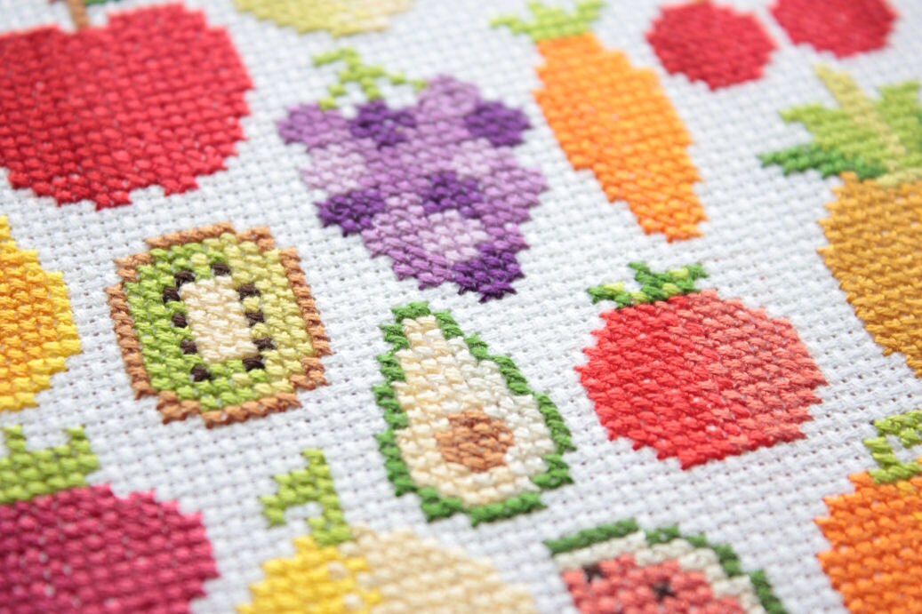 Fruit Cross Stitch Pattern / Vegetable Cross Stitch Pattern / Cute ...