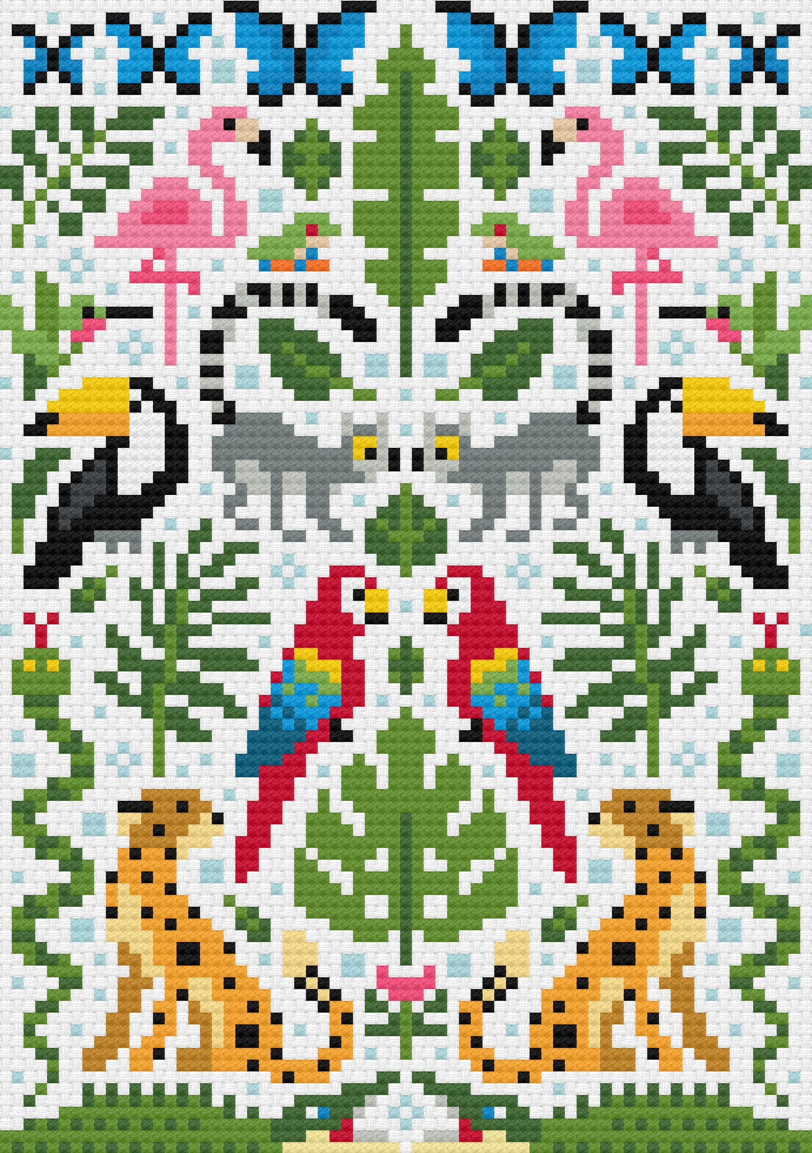 Jungle Theme Cross Stitch Pattern / Jungle Animals Cross - Etsy