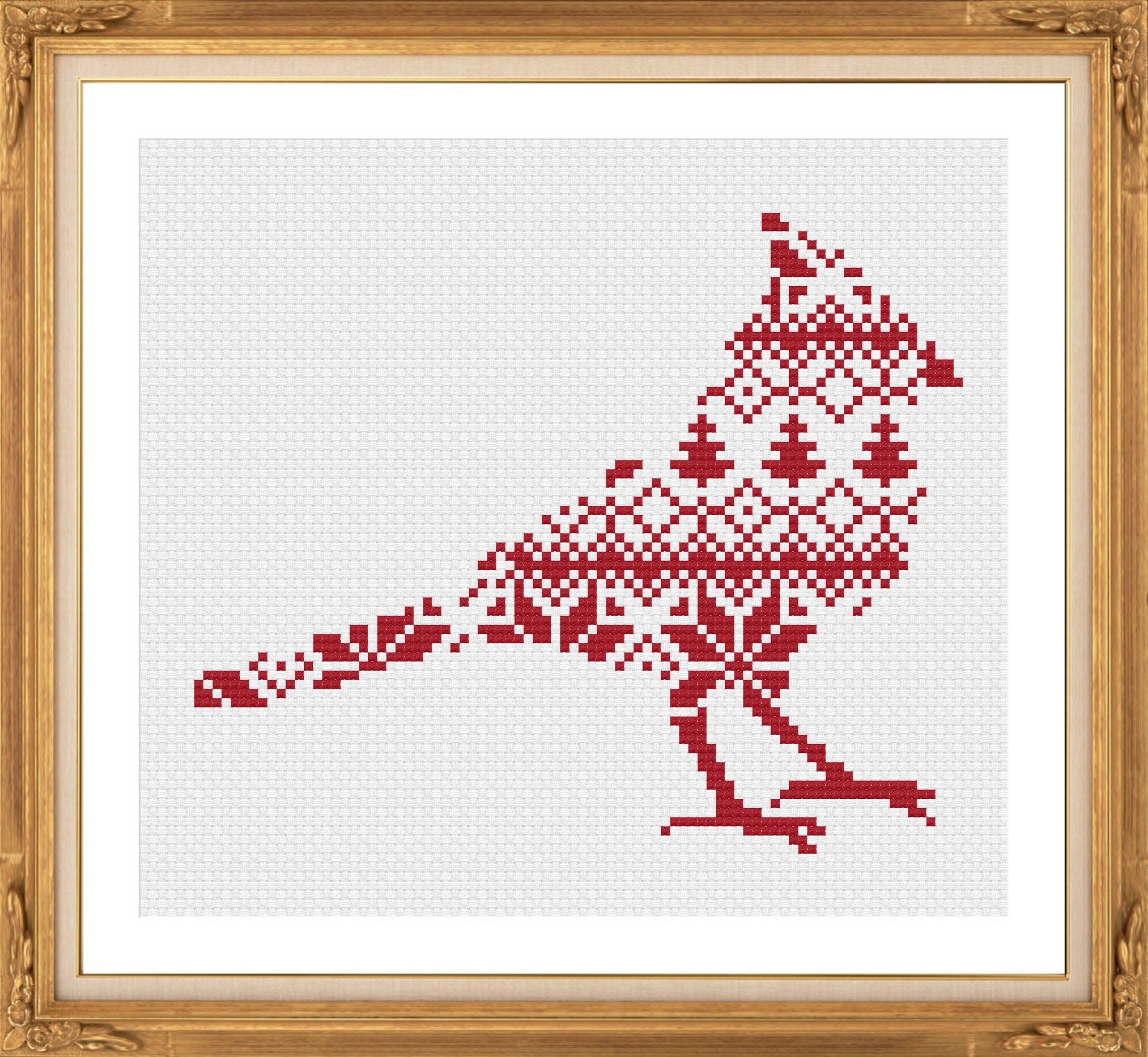 Cardinal Cross Stitch Pattern Xmas Instant Download PDF | Etsy