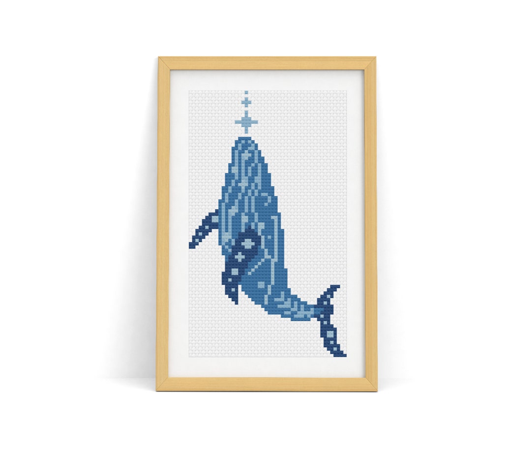 Blue Whale Cross Stitch Pattern, Blue Whale, Critter Stitches ...