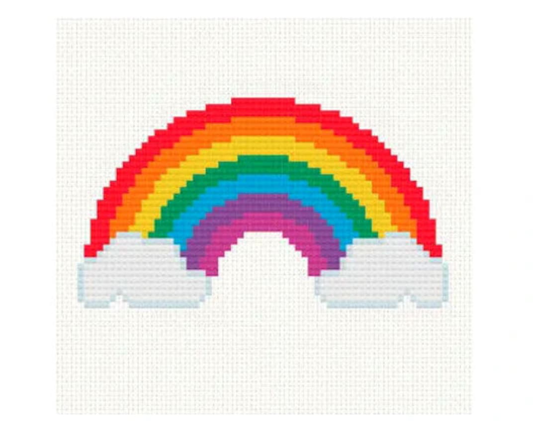 Rainbow Cross Stitch Pattern Colorful Instant Download Summer Nursery ...