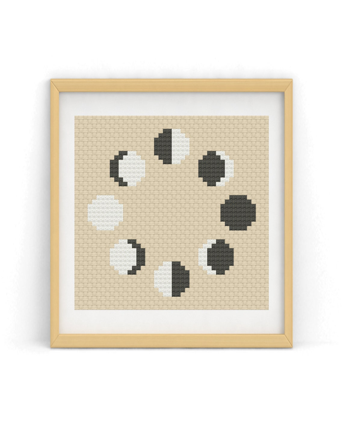 Moon Phases Cross Stitch Pattern PDF, Mini Celestial Night Sky Instant ...