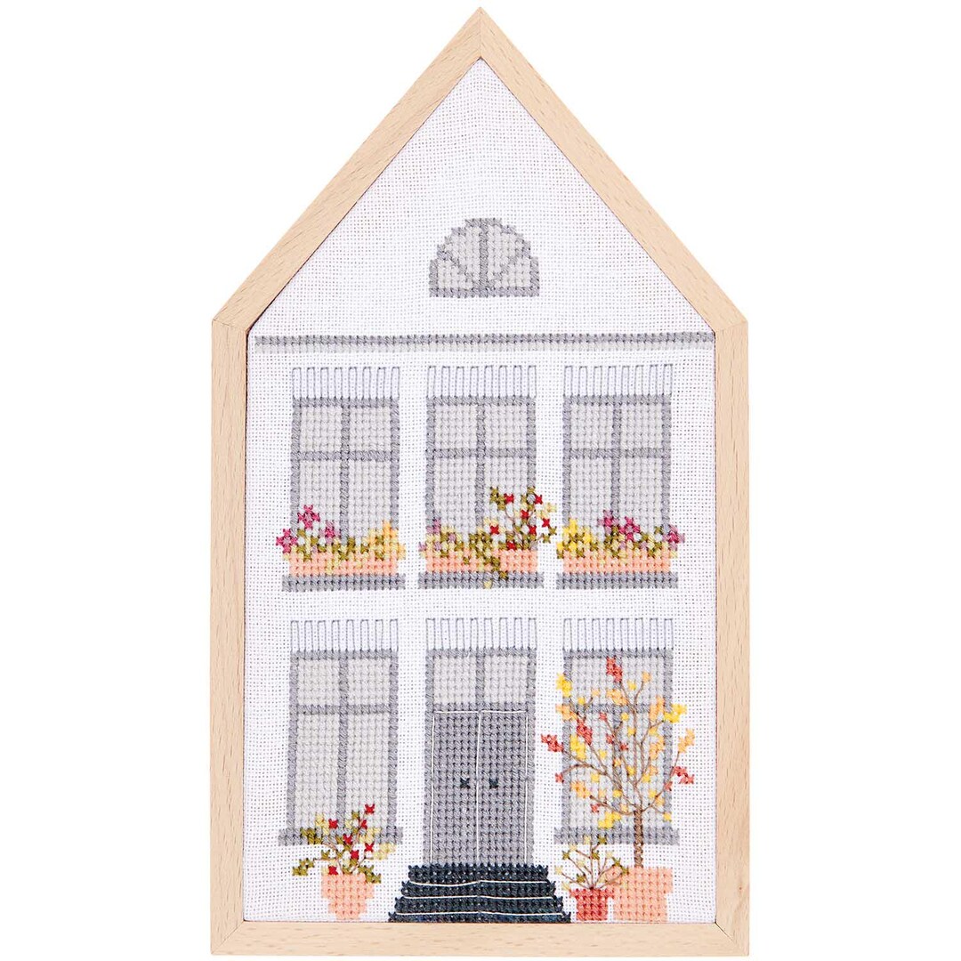 Autumn House Cross Stitch Kit, Cozy Seasonal Craft Set - Etsy
