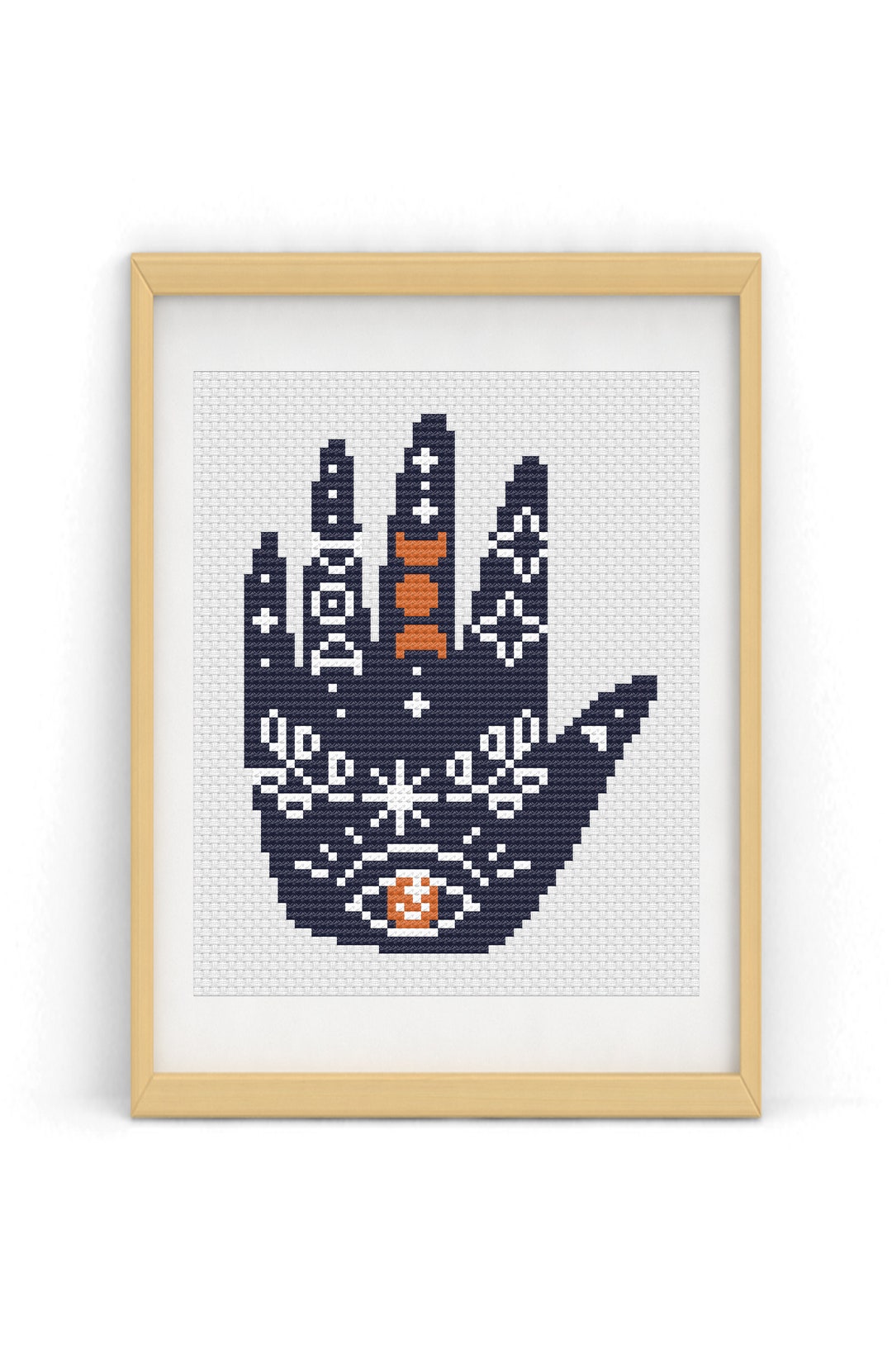 Pagan Hand Cross Stitch Pattern, Pagan Hand, Spiritual Craft, Boho ...