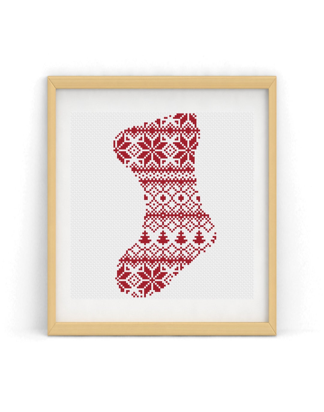 Nordic Stocking Cross Stitch Pattern, Nordic Stocking, Holiday Craft ...