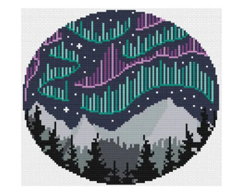Northern Lights Cross Stitch Pattern / Aurora Borealis Stitch ...