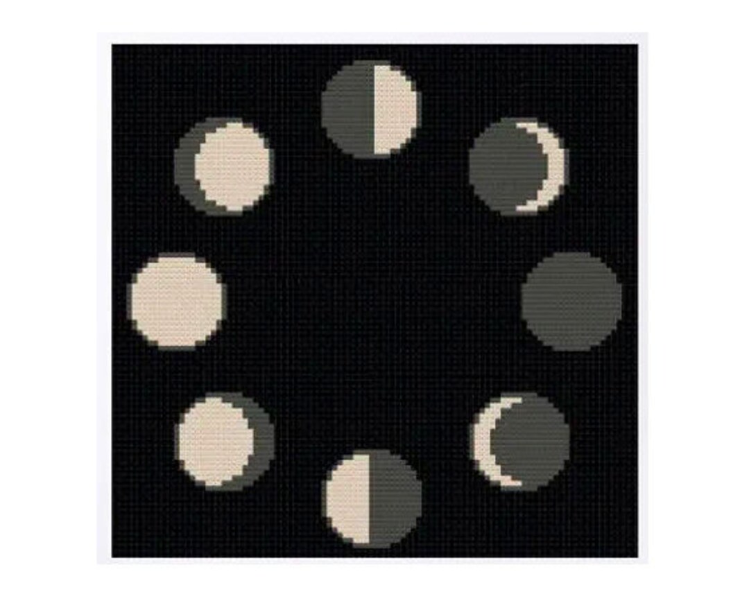 Moonphase Cross Stitch Pattern Art Moon Decor Lunar Landscape ...