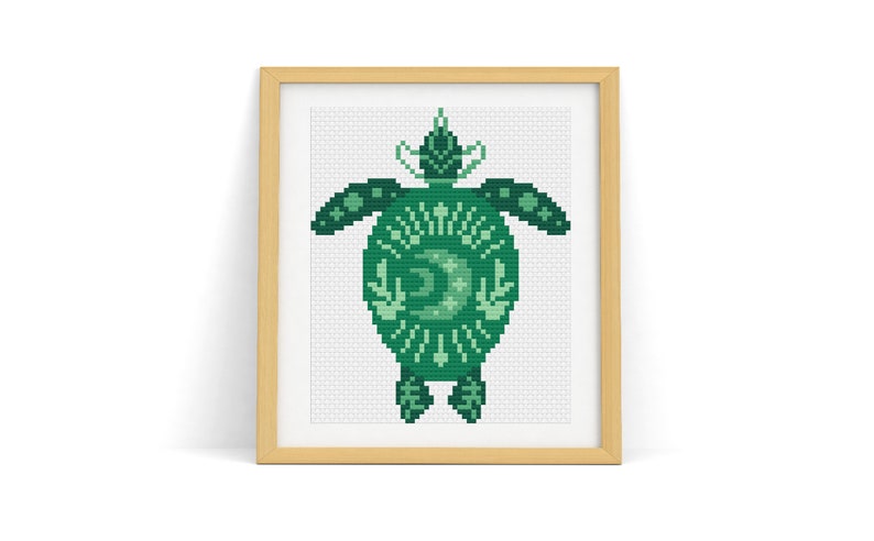 Green Turtle Cross Stitch Pattern, Green Turtle, Domestic Animals ...