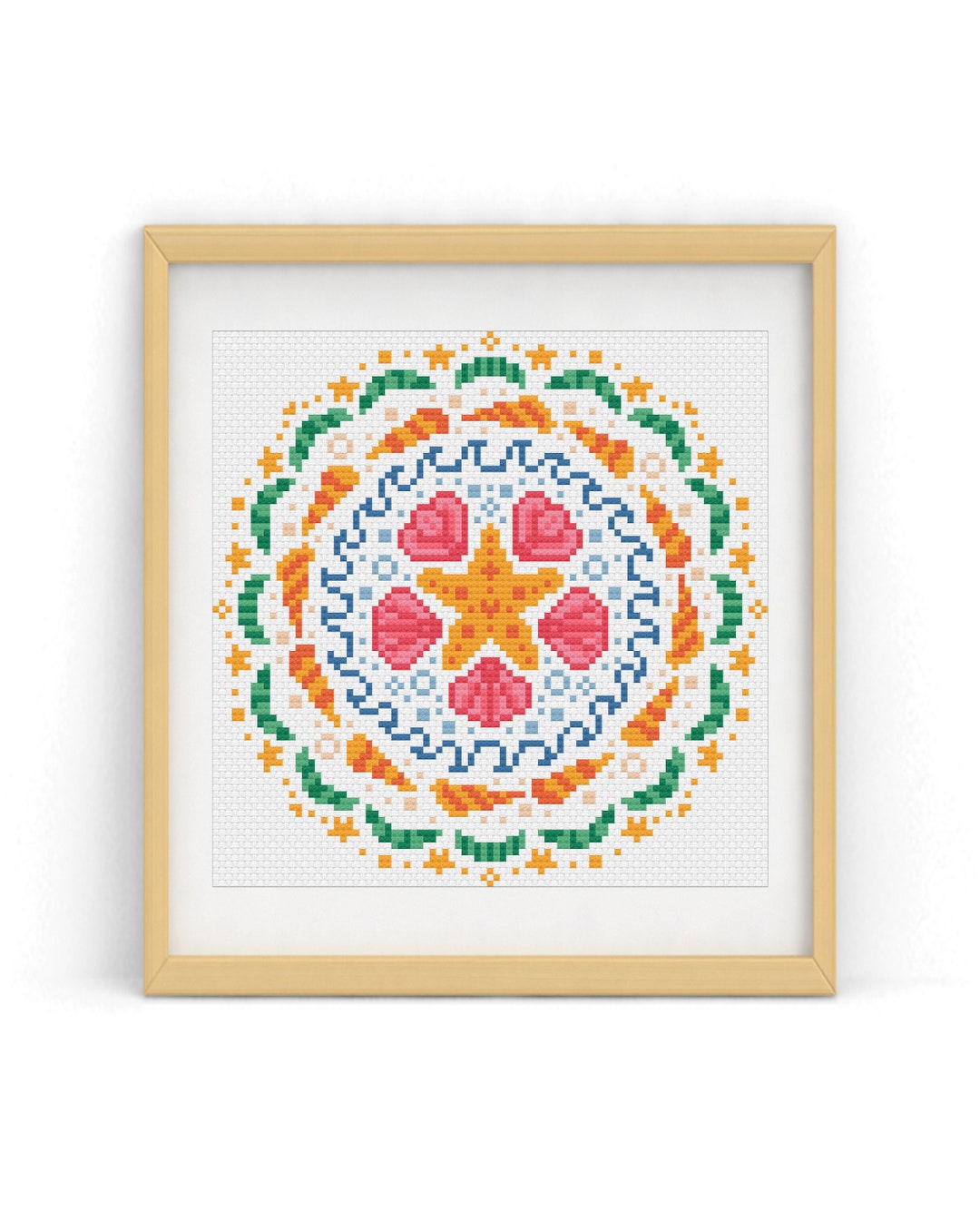 Shell Mandala Cross Stitch Pattern Shell Mandala Ocean - Etsy