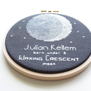 Customizable Moon Phase Cross Stitch Pattern / Under This Moon Pattern ...