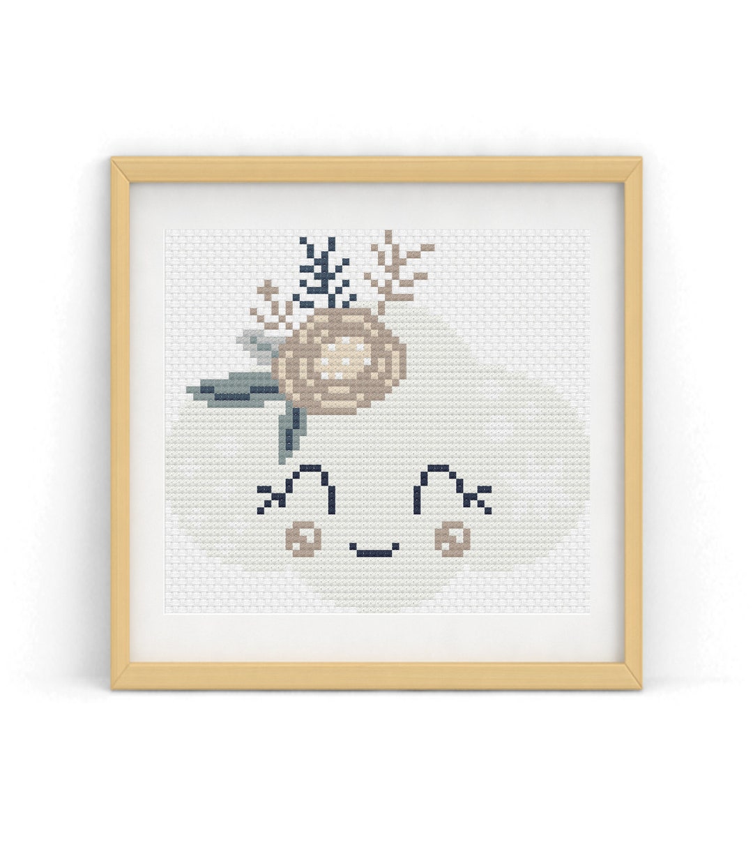 Cloud With Flowers Cross Stitch Pattern, Cloud Flowers, Celestial ...
