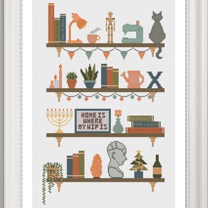 Book Shelf Cross Stitch Pattern / Build Your Own Book Shelf / Literary ...