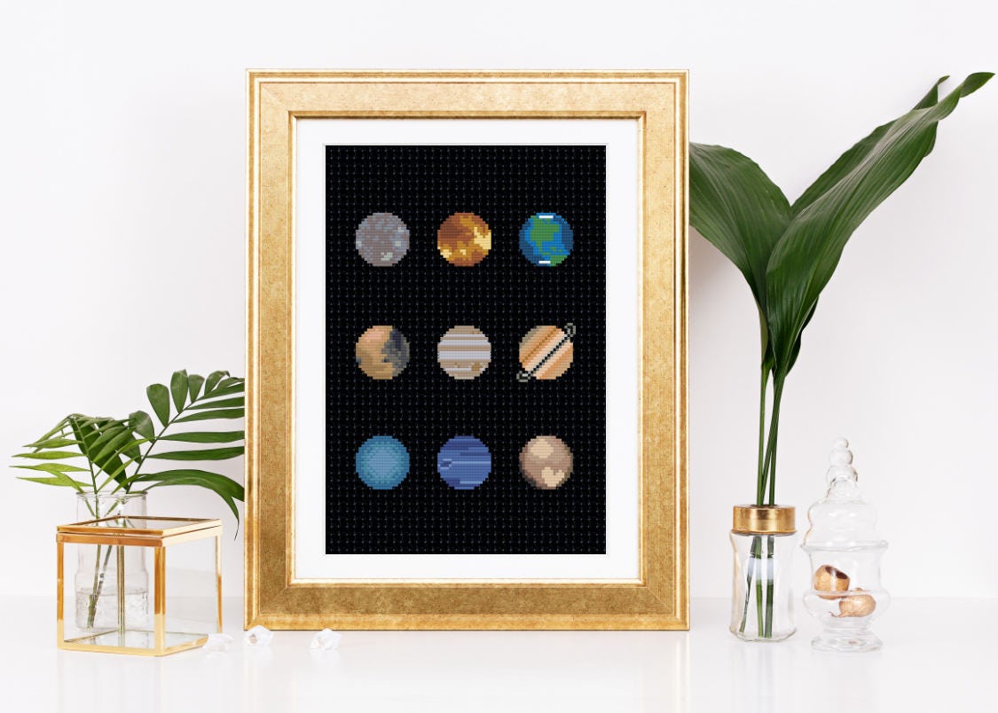 Mini Planet Cross Stitch Pattern Set 11 Patterns NASA | Etsy