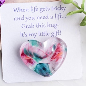 Glass Pocket Hug Heart Long Distance Friendship Gift for Cheer Up, Keep ...