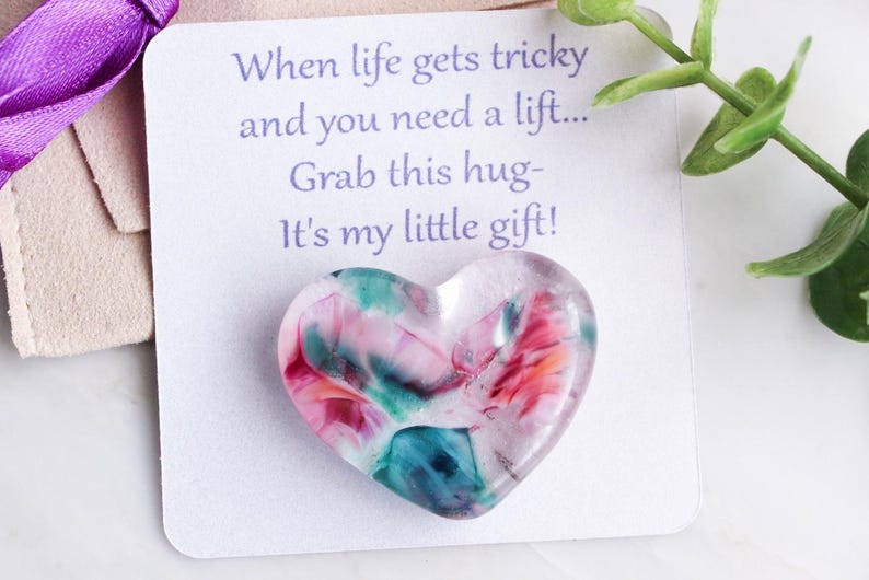 Glass Pocket Hug Heart Long Distance Friendship Gift for Cheer Up, Keep ...