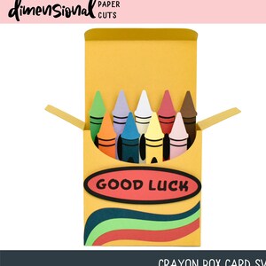 Crayon Box Card SVG File DIY Craft for Cricut, Silhouette Designer ...