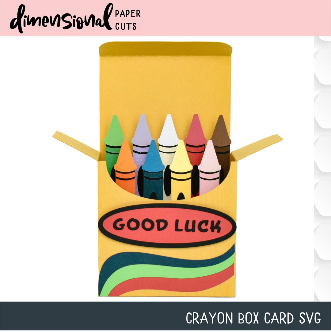 Crayon Box Card SVG File DIY Craft for Cricut, Silhouette Designer ...