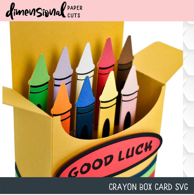 Crayon Box Card SVG File DIY Craft for Cricut, Silhouette Designer ...